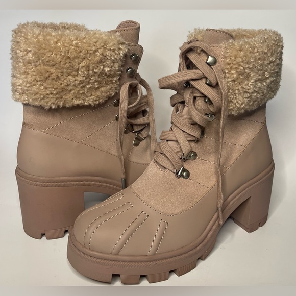 Splendid | Shoes | Splendid Mikayla Faux Furlined Trim Combat Boots New ...